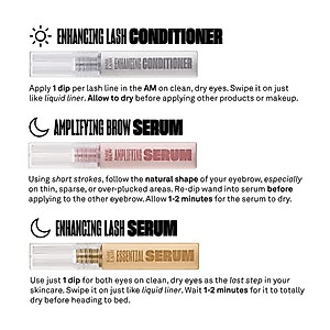 Babe Original Triple Threat Mini Set, Includes Babe Lash Essential Serum & Enhancing Conditioner + Babe Brow Amplifying Serum, 1 mL, 3 Pack