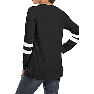 Ahacool Womens Sweatshirts Long Sleeve Shirts for Women Crewneck Sweatshirt(Black L)