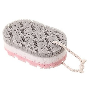 INGVY Dry Brushing Body Brush Body Massager Moisturizing Scrubber Bath Sponge Brush Dead Skin Remover Bath Cotton Bath Ball Shower Brush Bath Sponge (Size : Gray)