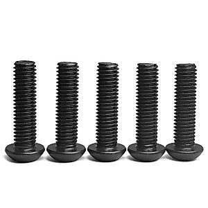 M5 x 40mm Button Head Socket Cap Screws Bolts, 10.9 Grade Alloy Steel, Black Oxide Finish, Metric Allen Hex Drive, Fully Threaded, 50PCS