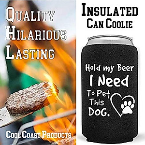 Cool Coast Products | Dog Pup Beer Coolies | Funny Gifts for Dog Mom Dad | Can Sleeves Funny Beer Can Coolies | Neoprene Insulated | Beverage Cans Bottles (Pet Dog)