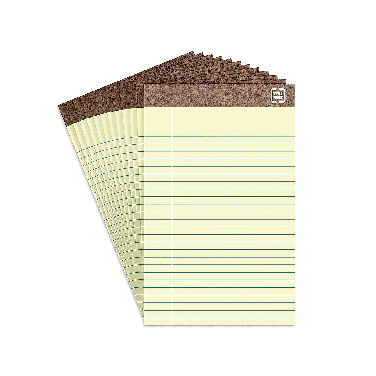 STAPLES 815590 100% Recycled Narrow Ruled Perforated Notepads Canary 5-Inch X 8-Inch 12/Pk
