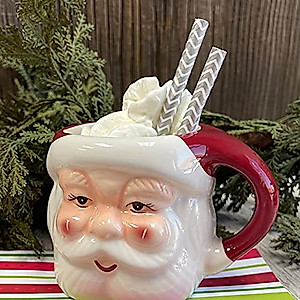 Outside the Box Papers Lavender/Lilac and Silver Stripe and Chevron Paper Straws 7.75 Inches 100 Pack Lilac, White