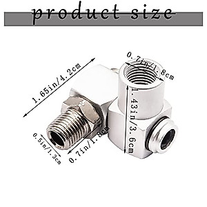 Ruibapa 4PCS 1/4Inch NPT Air Tool 360 Degree Swivel Fitting Portable Air Tool Adapter,Air Hose Connector P-020