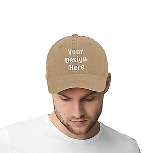 Generic Bulk Custom Baseball Cap Custom Trucker Hat for Men Women, Custom Hat Vintage Hat Design Your Own Cowboy Hat,Natural, 012natural