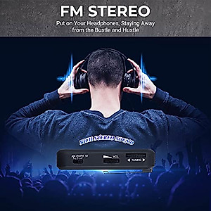 Pocket Radio Mini AM FM Stereo Radio Portable Battery Operated Radio, Includes Headphones, with Back Clip and Signal Indicator, Operated by AAA Batteries for Walking and Jogging, J-985 by PRUNUS