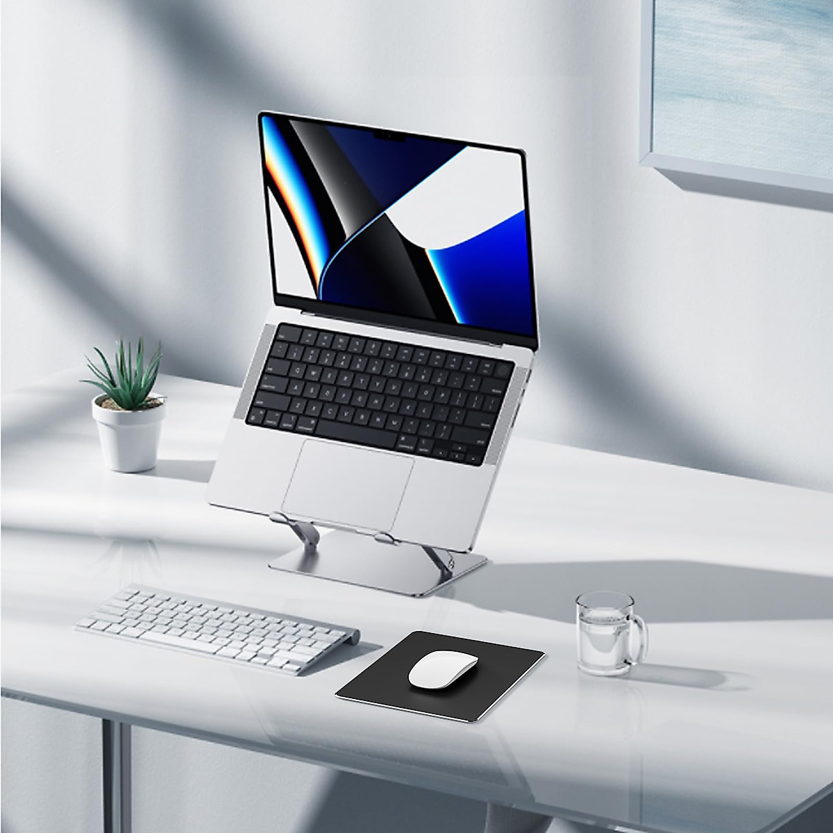 HONKID Metal Aluminum Mouse Pad, Office and Gaming Thin Hard Mouse Mat Double Sided Waterproof Fast and Accurate Control Mousepad for Laptop, Computer and PC,9.05"x7.08", Black