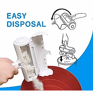 MyPera Pet Hair Remover - Reusable Cat and Dog Hair Remover for Furniture, Couch, Carpet, Clothes, Car Seats or Bedding - Portable Lint Rollers, Self-Cleaning Base Dog and Cat Fur Removal Tool