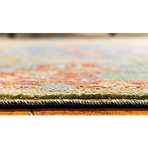 Unique Loom Austin Collection Vibrant Colors, Abstract, Traditional Area Rug, Rectangular 8' 0" x 10' 0", Light Green/Beige