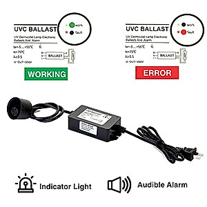 UV Water Filter Sterilizer Purification for Whole House Ultraviolet Light Filtration System 12 GPM 55W 110V 3/4 inch MNTP Inlet Outlet + 2 Extra Bulbs by Bluonics