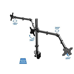 Rocelco 46" Large Height Adjustable Standing Desk Converter with Triple Monitor Mount BUNDLE - Sit Stand Up Computer Workstation Riser - Retractable Keyboard Tray - Teak Wood Grain (R DADRT-46-DM3)
