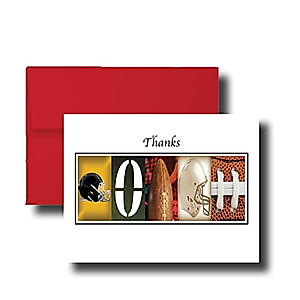 Personalized Football Coach Thank You Card, 5"x 7" Flat Card, Greeting Cards