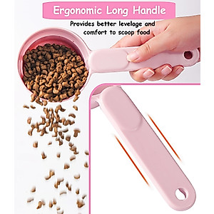 Joyinjojo Dog Food Scoop 1 Cup 1/2 Cup - 2 Pack Melamine Dog Food Measuring Cup, Pet Food Scoop for Dog Cat...Comfortable Long Handle for Easy to Scoop Food