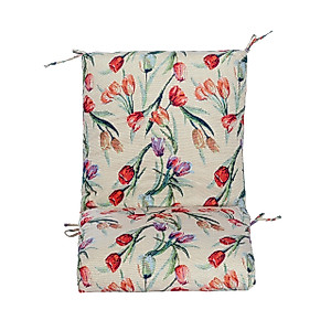 Makimoo Set of 2 Outdoor Dining Chair Cushions, Patio Seating Cushions, 38x18x4.5 inch, for Garden Patio Furniture (Tulip)