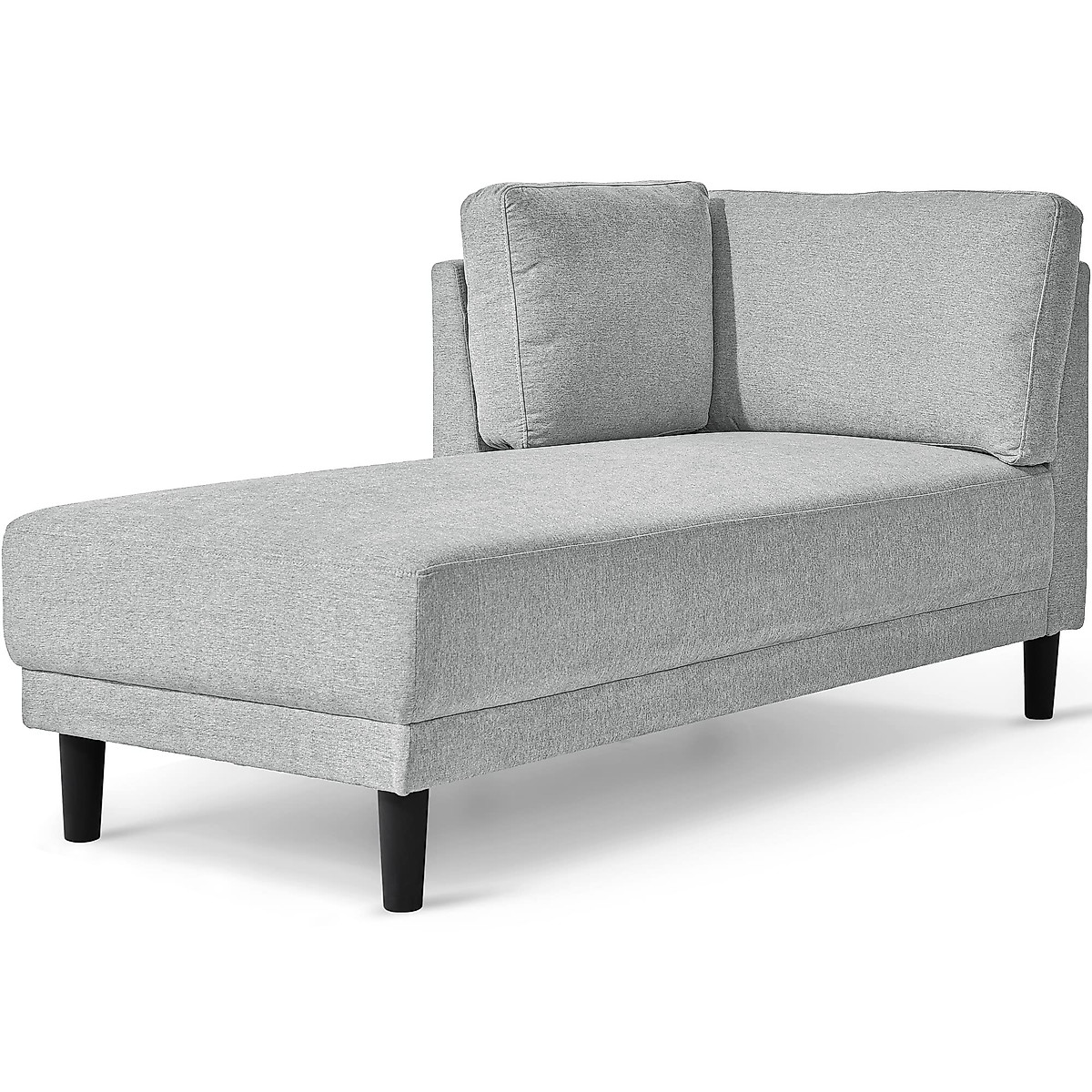 KoiHome 65" Mid-Century Modern Fabric Corner Chair, Upholstered Indoor Chaise Lounge, Sleeper One-Arm Recliner Daybed Sofa Bed for Bedroom,Office,Small Living Room,Apartment, Polyester, Grey