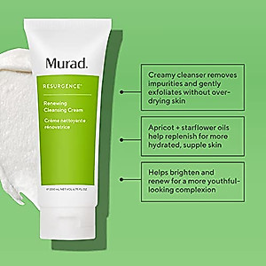 Murad Resurgence Renewing Cleansing Cream - Anti-Aging, Cleansing Cream Face Wash - Hydrating Daily Face Cleanser, 6.75 Fl Oz (packaging may vary)