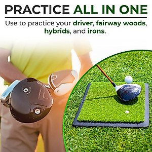 Golf Mat, Golf Hitting Mat, Golf Practice Mat, Golf Mats Practice Outdoor, Golf Matt for Indoors, Golf Chipping Mat, Golf Turf Mat, 18"x14"