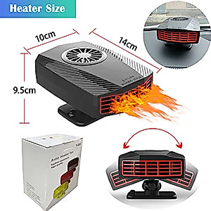 Car Heater Defroster,12V Fast Heating Quickly Defrost Defogger 2 in 1 Heating & Cooling Fan Automobile Windscreen Fan