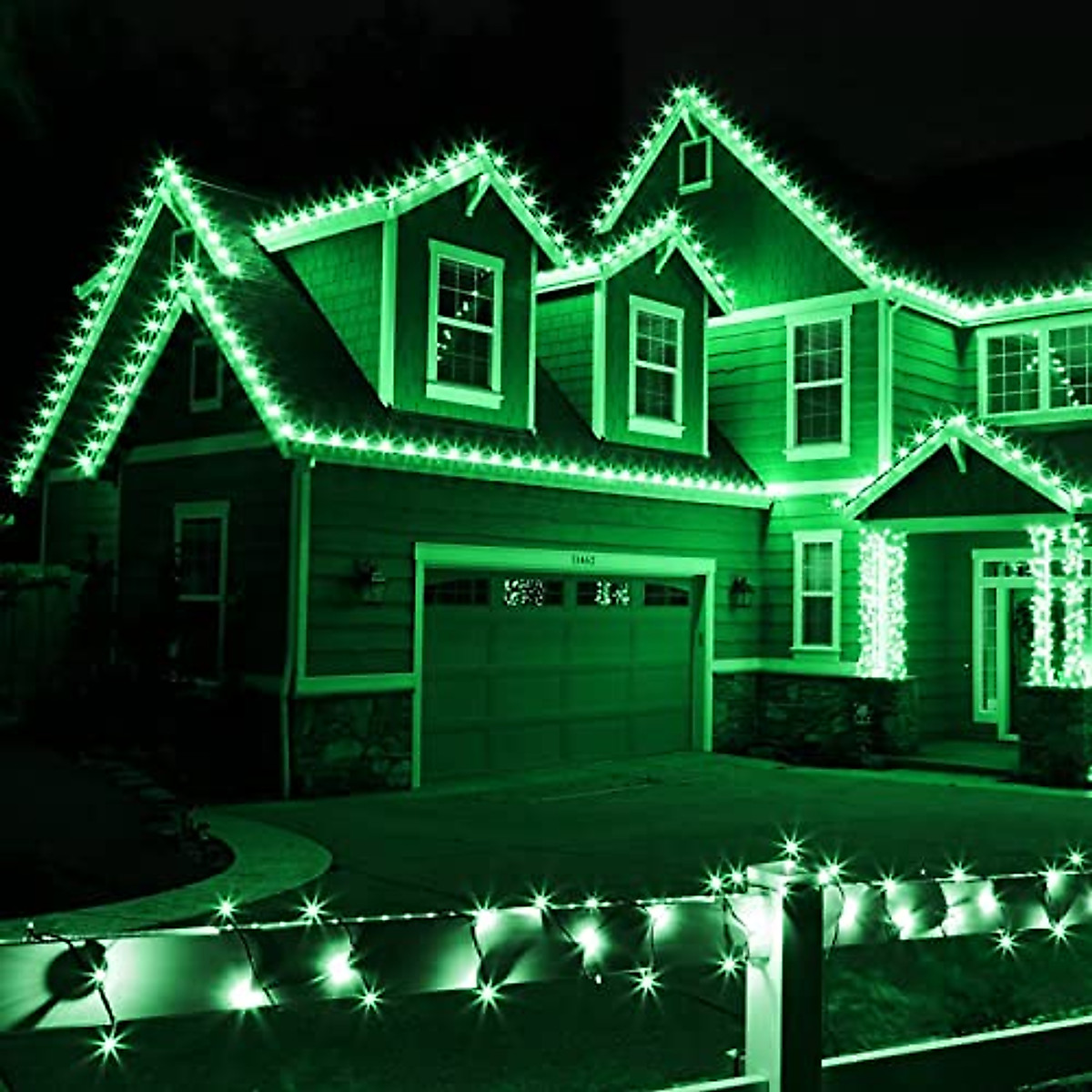 Anycosy Christmas Lights, St. Patrick's Day String Lights, 16.4 Ft 50 LEDs C6 Battery Operated Strings Lights 8 Modes for Party Garden Patio Indoor Outdoor Christmas Decorations, Green