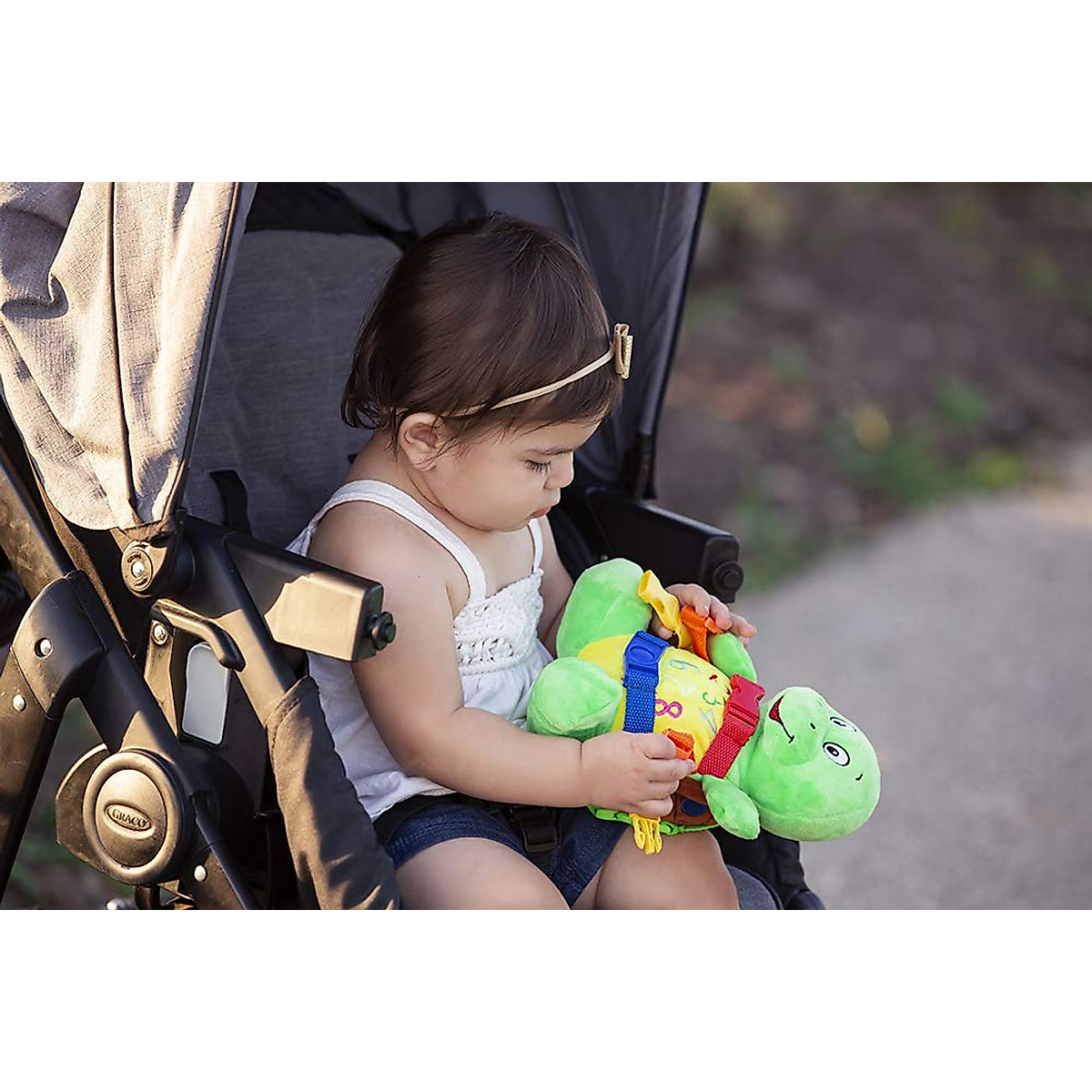 Buckle Toys - Bucky Turtle - Toddler Learning Activity - Develop Motor Skills and Problem Solving - Counting and Color Recognition - Sensory Stuffed Animal Travel Toy