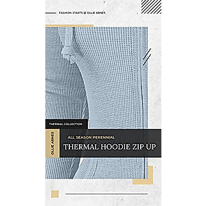 OLLIE ARNES Women's Thermal Long Zip Up Hoodie Jacket Sweatshirt Charcoal L