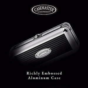 Casemaster Sole Aluminum Slim Profile Dart Case Holds 3 Steel Tip and Soft Tip Darts with Enough Space to Keep Flights in Shape, Features Built-In Pockets for Other Accessories,Black