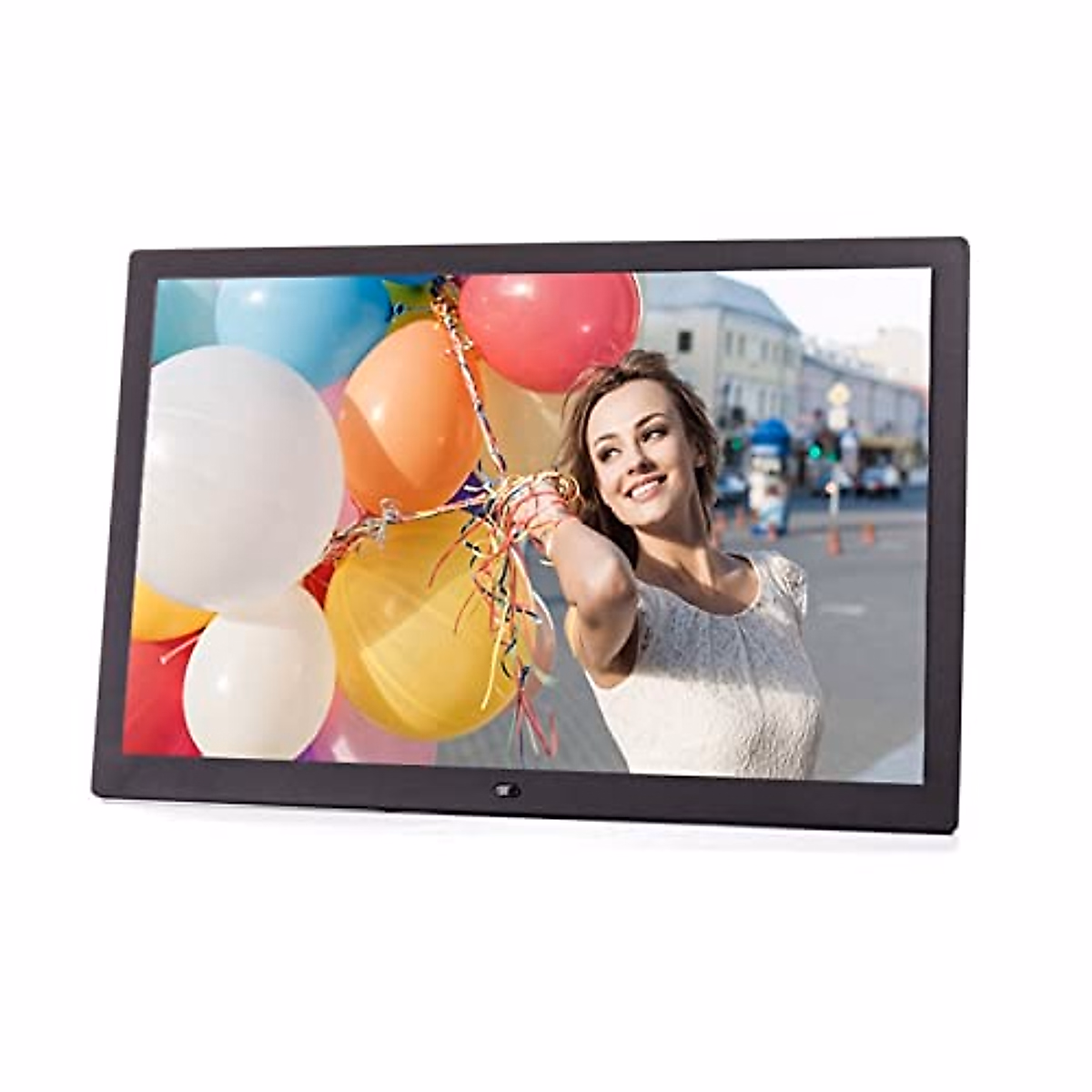 Family 15 Inch Screen LED Backlight HD 1280 * 800 Digital Photo Frame Electronic Album Picture Music Movie Full Function Good Gift (Color : Black8GB, Size : EU Plug)