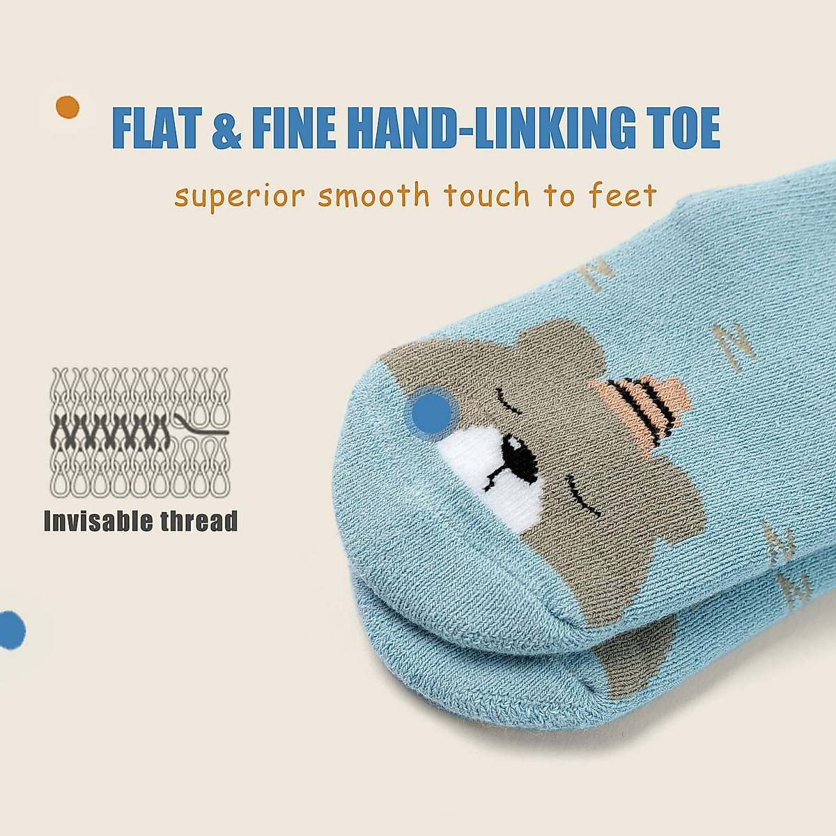 Baby Non Slip Winter Socks Baby Boys Warm Terry Socks with Grips for Baby Girls Non Skid Ankle Socks 6 Pairs 12-24 Months