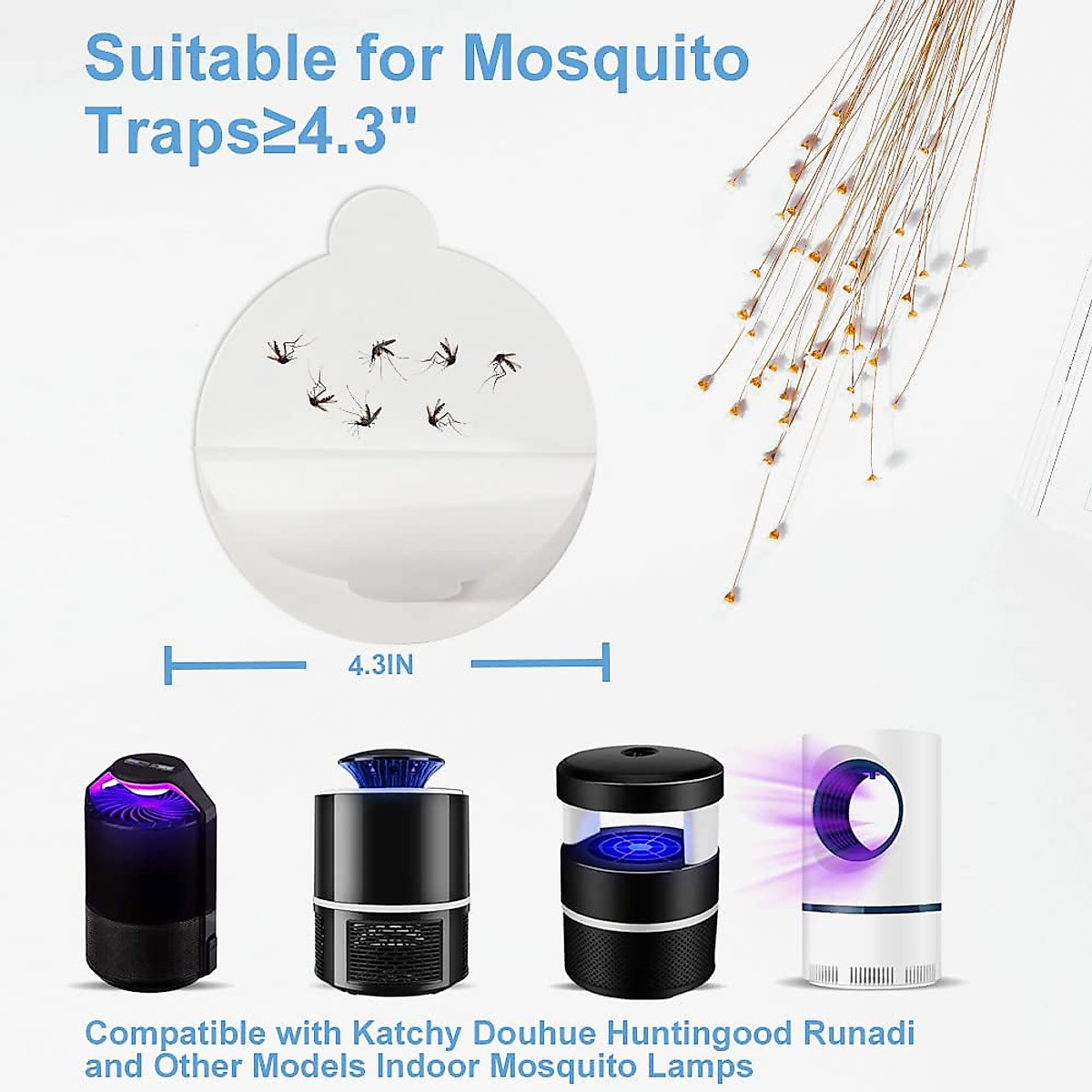 28PCS 4.3" Mosquito Trap Refill Glue Boards Compatible with Katchy Indoor Insect Trap, Mosquito Lamp Refillable Glue Pads Fits Katchy Fenun and Other Models Indoor Mosquito Trap Bug Catcher