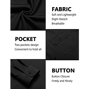 COOFANDY Mens Button Down Overshirt Jacket Casual Long Sleeve Shirts Stretch Dress Shirt