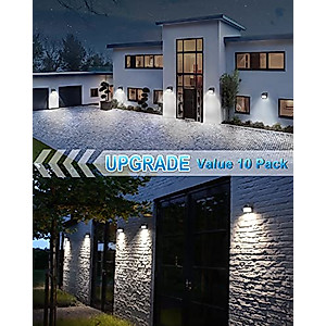 SEZAC Solar Outdoor Lights [10 Pack/3 Lighting Modes] Solar Motion Sensor Security Lights Ultra-Bright, Wireless Wall Lights Solar Powered for Outside Patio Garden Backyard Fence Stairway (118LED)