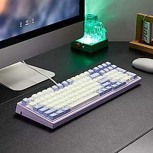 Hexgears Purple Rain M4 Mechanical Keyboard, 99 Keys Hot Swappable Wired Gaming Keyboard, PBT Keycaps, Creamy Keyboard with Number Pad for Windows/Laptop/Xbox, Kailh Green Switch Pre-lubed, Linear