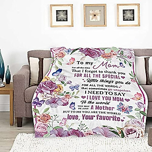 Gifts for Mom Blanket, Best Mom Ever Gifts, Birthday Gifts for Mom Throw Blanket, I Love You Mom Gifts, Unique Mom Gift,Mom Birthday Gifts from Daughter/Son Soft Throw Blanket 40" x 50"