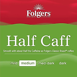Folgers Half-Caff Medium Roast Coffee, 72 Keurig K-Cup Pods
