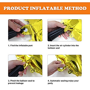 Give Thanks Banner, Thanksgiving Foil Balloons | Gold 16 Inches 3D Mylar Letter Balloons Hanging Fall Decorations Fhoto Backdrop for Thanksgiving Party - Fall Harvest Decor for Home Office Indoor