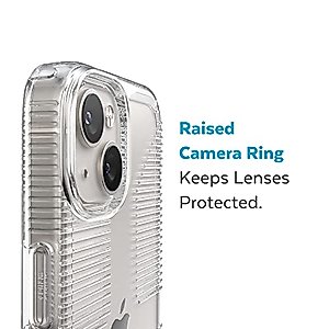 Speck Clear iPhone 14 & iPhone 13 Case - Drop Protection, Scratch Resistant & Anti-Yellowing Dual Layer Case for iPhone 14 & iPhone 13 Case for 6.1 inch Model - Clear/Clear GemShell