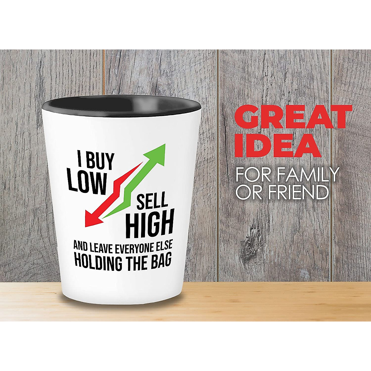 Bubble Hugs Stock Trader Shot Glass 1.5oz - Leave Everyone Else Holding the Bag - Day Trader Stock Market Funny Brokers Market Currency Exchange Stock Trading Rally Bull Market