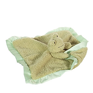Apricot Lamb Luxury Snuggle Plush Cute Green Frog Infant Stuffed Animals Security Blanket Nursery Character Blanket (Green Frog, 14 Inches)