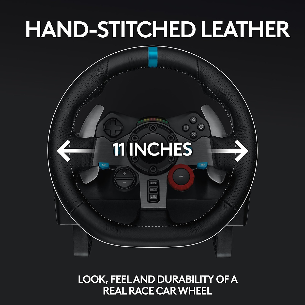 Logitech G29 Driving Force Racing Wheel and Floor Pedals, Real Force Feedback, Stainless Steel Paddle Shifters, Leather Steering Wheel Cover, Adjustable Floor Pedals, UK-Plug, PS4/PS3/PC/Mac – Black