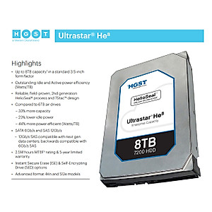 HGST HUH728080ALE600 0F25739 8000GB 7,2K RPM SATA 128MB 3.5" HDD