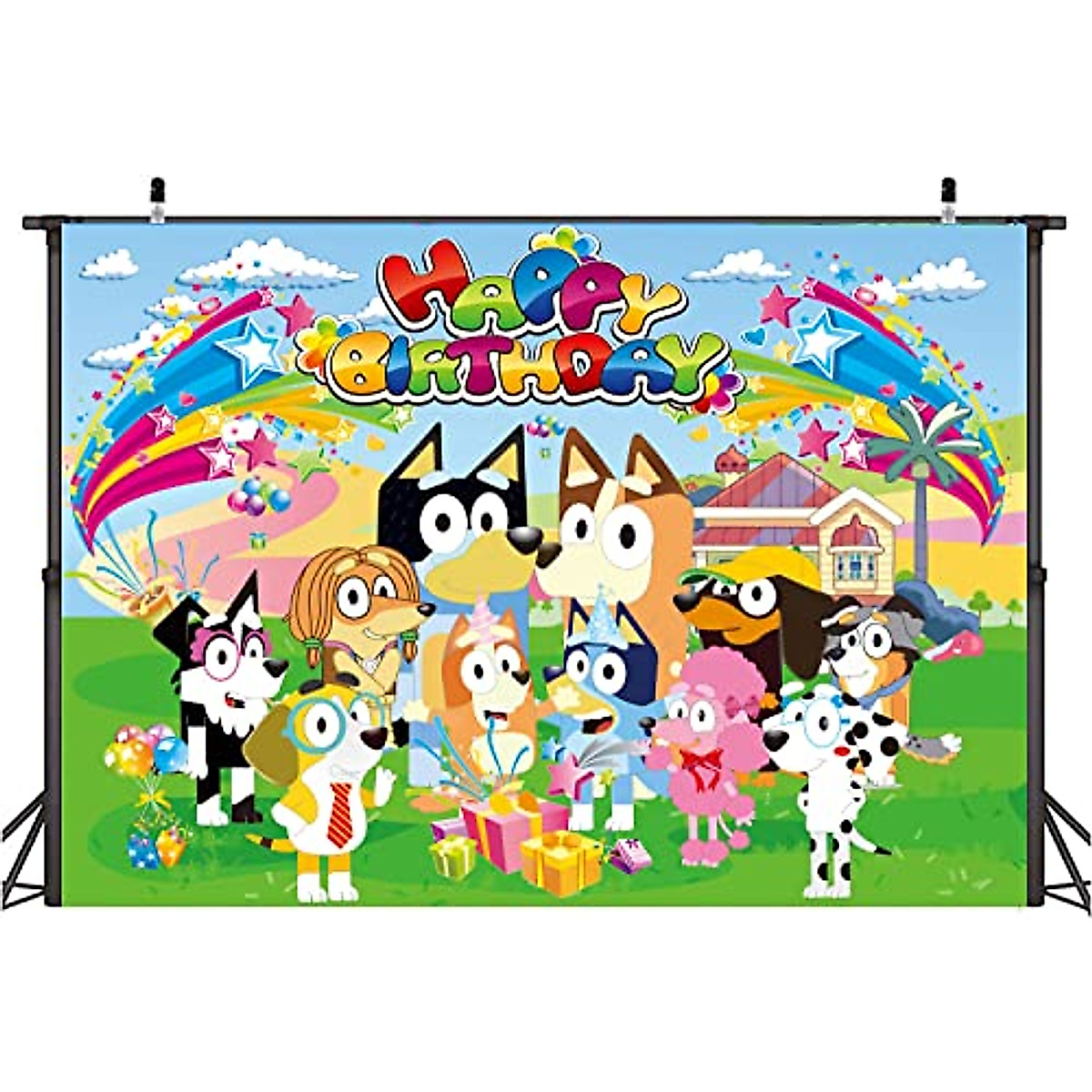Happy Birthday Backdrop for Dog Party Decorations,5 x 3FT Birthday Banner for Girls Boys Kids Birthday Party Decor
