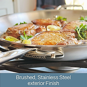 All-Clad D5 5-Ply Brushed Stainless Steel Fry Pan With Lid, 14 Inch, Compatible With Any Stovetop Including Induction, Oven Broiler Safe 600F, Pots and Pans, Frying Pan, Skillet, Cookware, Silver