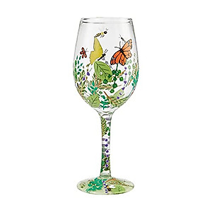 Enesco Designs by Lolita Organica Artisan Wine Glass, 15 Ounce, Multicolor,6007475