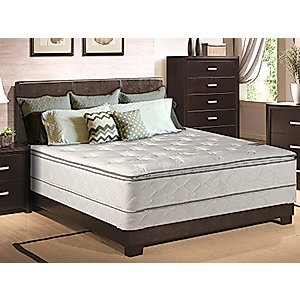 Mattress Solution 10-Inch Medium Plush Pillowtop Innerspring Fully Assembled Mattress And 4" Low Profile Metal Box Spring/Foundation Set With Frame, Twin XL
