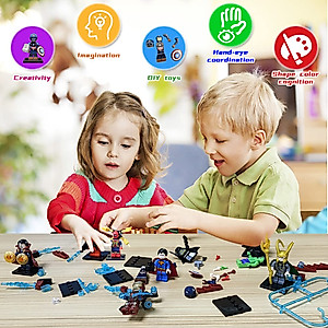 FILDANCO 10 Pcs Minifigures Building Blocks Kit, Superhero Action Figures Toys Gifts for Birthday, Christmas, Easter, Children's Day for Superhero Fans Kids Boys Girls