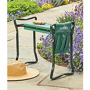 Burpee 92314 Garden Kneeler with Cushion Seat Easy to Store-Portable Outdoor Bench Foldable and Light Weight, Green