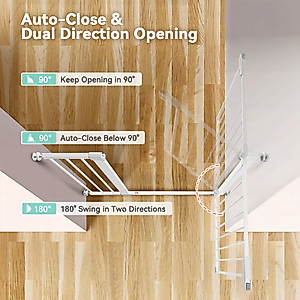 COMOMY 36" Extra Tall Baby Gate for Stairs Doorways, Fits Openings 29.5" to 48.8" Wide, Auto Close Extra Wide Dog Gate for House, Pressure Mounted Easy Walk Through Pet Gate with Door, White