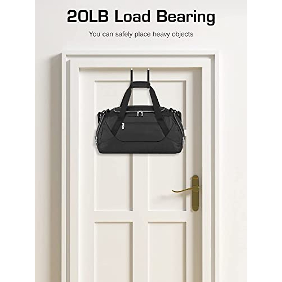 Over The Door Hook - 4 Pack Single Hooks Hanger Metal for Hanging Towel Coats Clothes Hats Bags Bathroom | Black