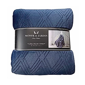 Monte & Jardin Luxury Collection Ultra Plush, Cozy, & Soft Throw, Heavy Weight for Extra Warmth 60 X 70in {Blue}