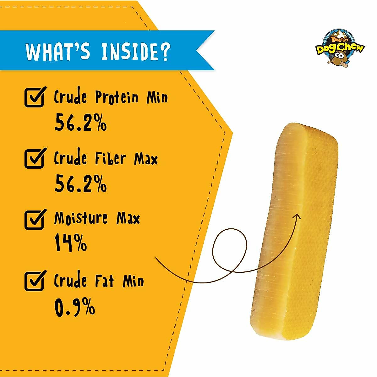 Tibetan Dog Chew Yak Cheese Sticks - Natural Treats for Small to Large Dogs, Lasting, Digestible, Promotes Dental Health, Rawhide and Grain-Free, Ideal for Aggressive Chewers, 15-Pack